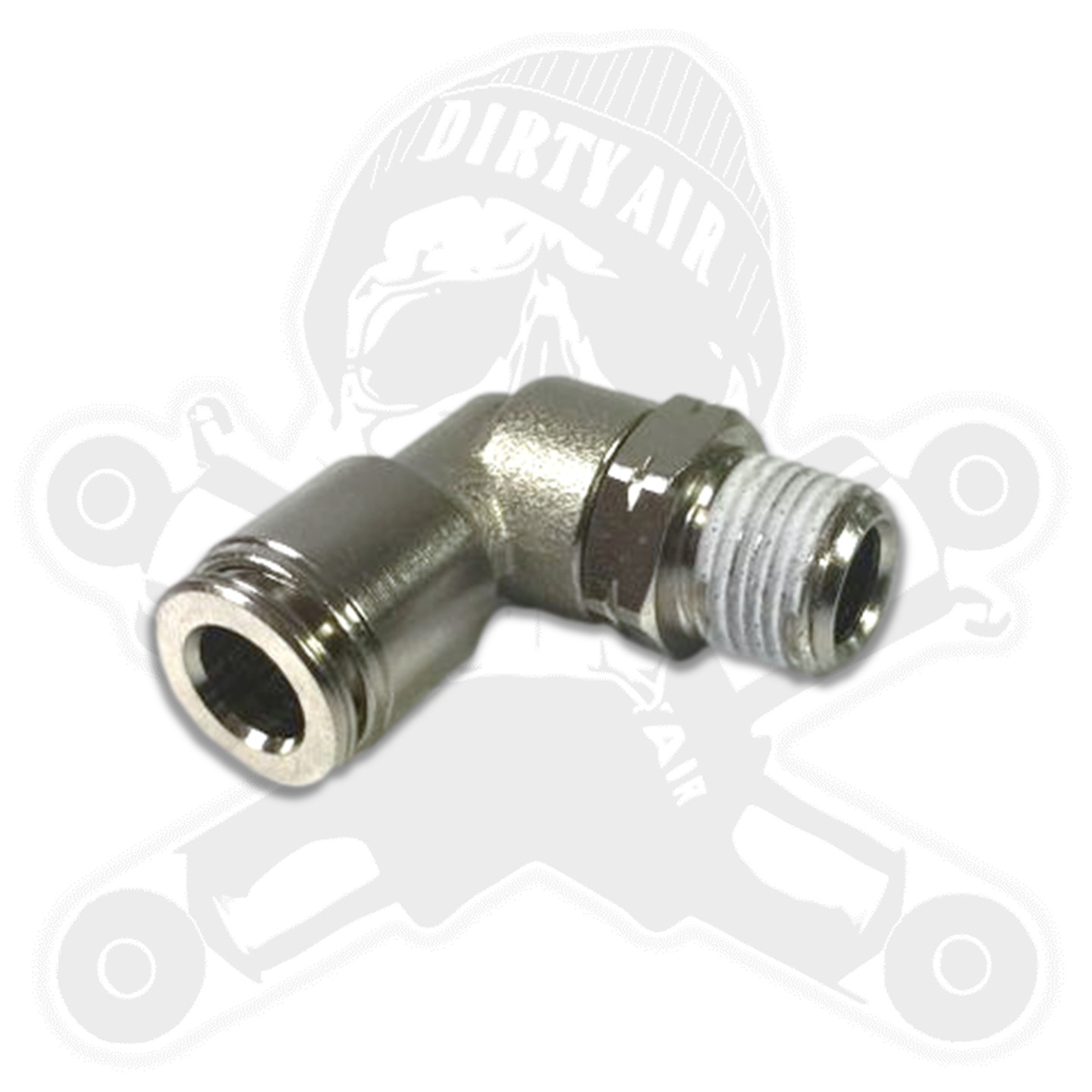 DIRTY AIR USA: 90° SWIVEL ELBOW AIR FITTING - MALE THREAD X PUSH-TO-CONNECT