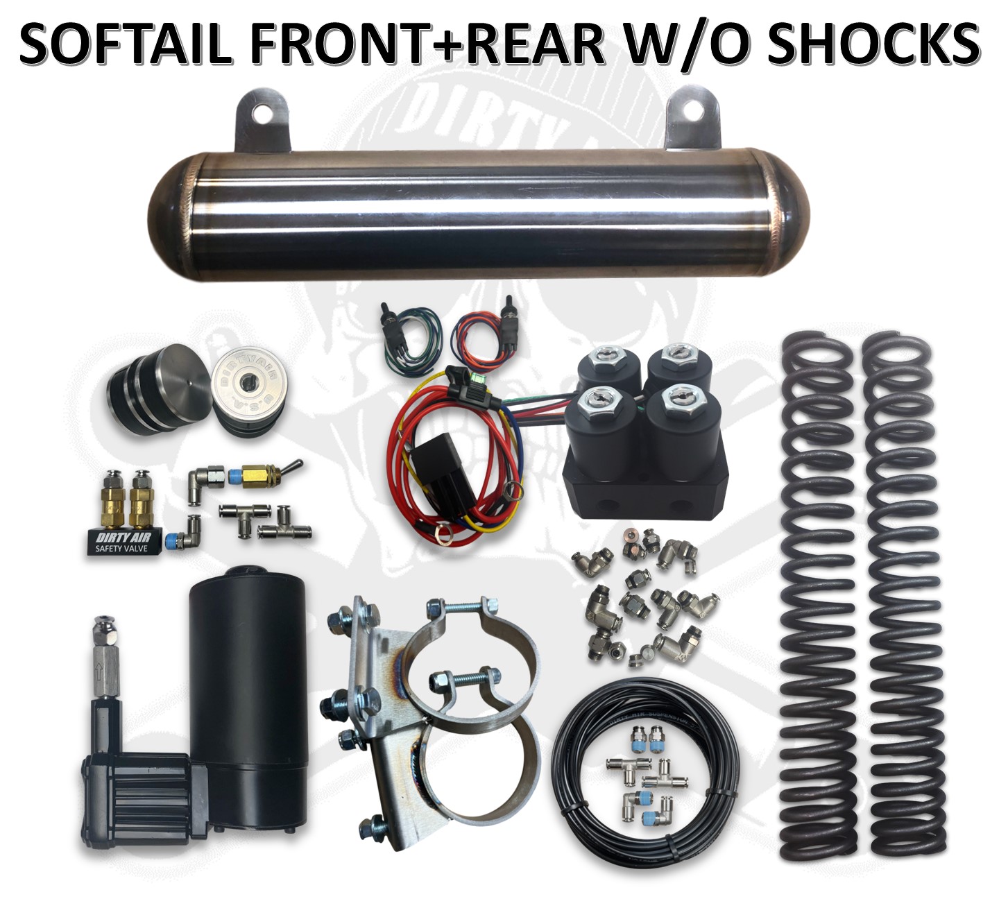DIRTY AIR USA: DIRTY AIR Softail System *WITHOUT SHOCKS* Fast-Up Front+Rear